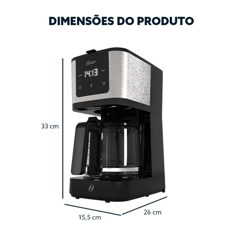 Cafetera Oster Programable 1,2L Con Pantalla Digital